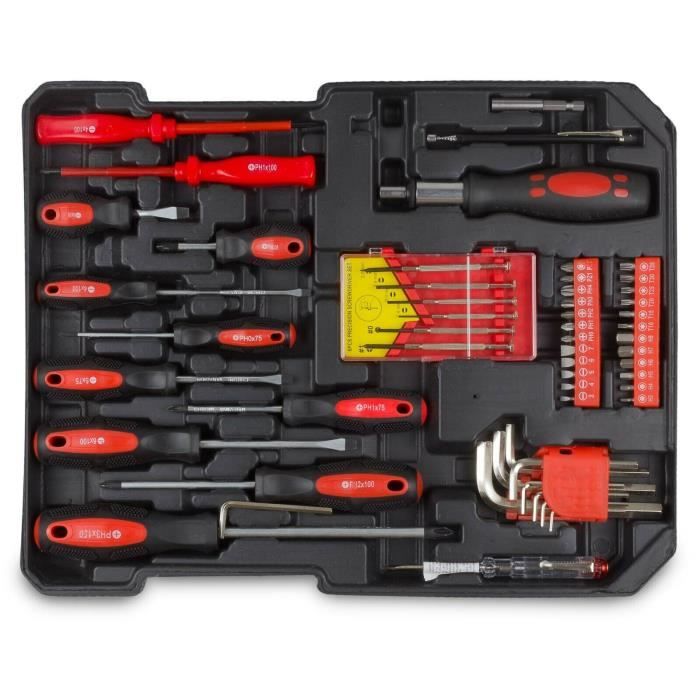 Boite à outils complète Optimus 969 pièces en chrome vanadium - Malette ...