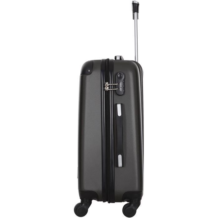 TRAVEL ONE Set de 3 Valises 4 roues 50 60 70 NOIR ABS LANGFORD