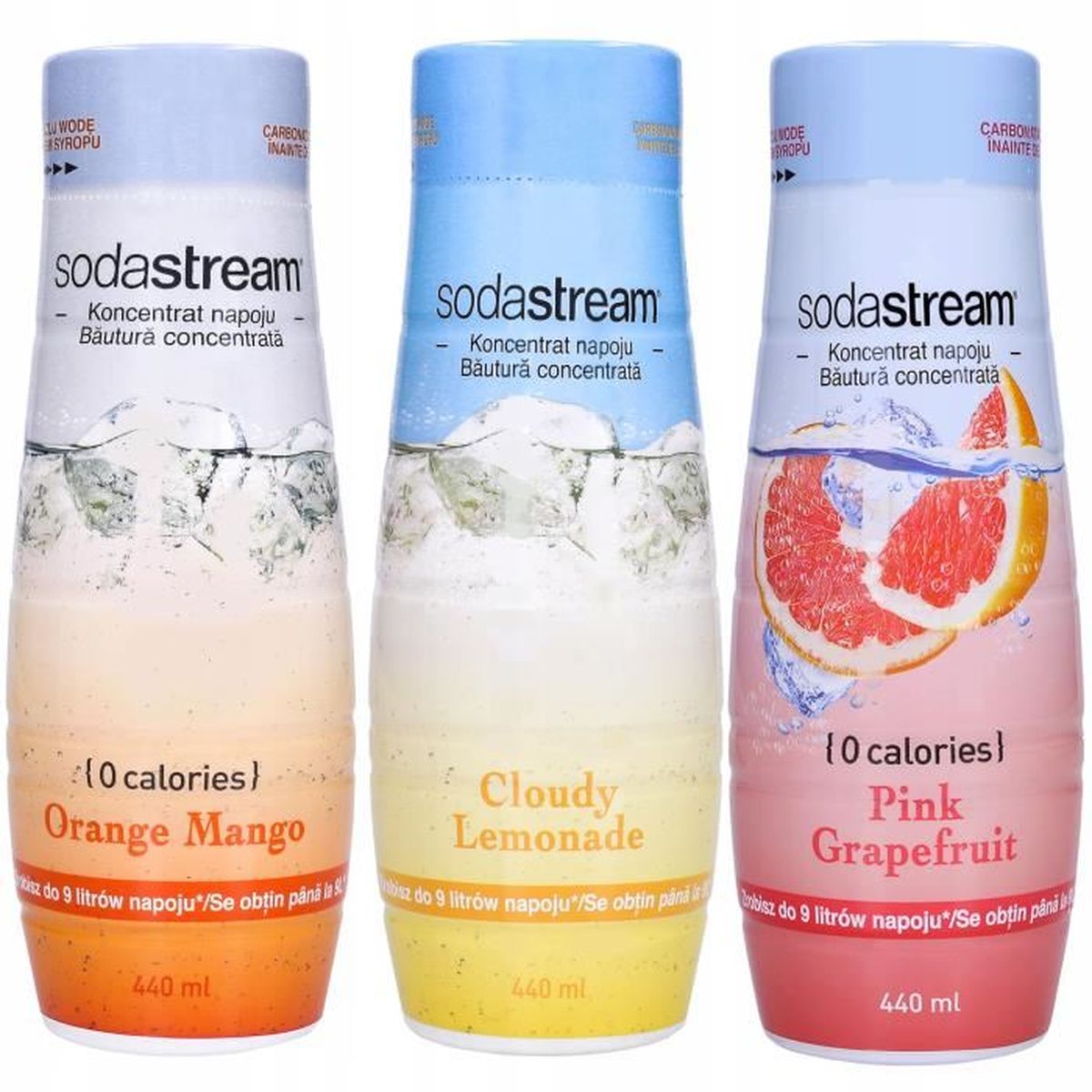 3X SIROP DE SODASTREAM CONCENTRÉ CLOUDY LEMONADE / ORANGE MANGO / PINK ...