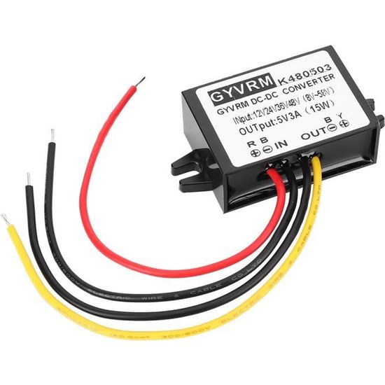 DC-DC 12V/24V/36V/48V à 5V 3A Convertisseur abaisseur Étanche Step Down Transformateur de ...