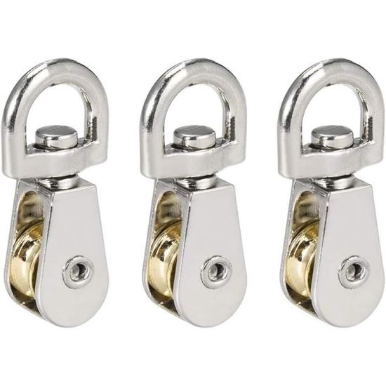 1-2"Grue Levage Crochet Pivotant Bloc Poulie Simple Fil Suspension Roue ...