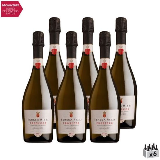 Prosecco brut Blanc - Lot de 6x75cl - Teresa Rizzi - Vin effervescent ...