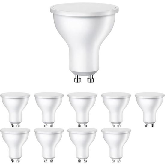 Ampoule Led Gu10, Par16, Blanc (4000 K), 5 W, 450Lm, 103°, Mat, 10 Pcs.[u4554] - Cdiscount Maison