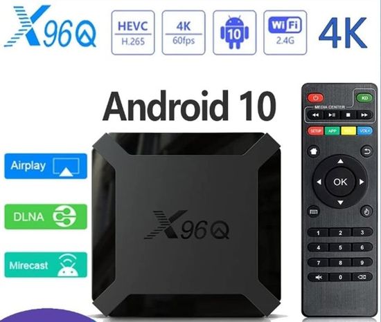 X96Q Smart TV BOX wifi 4k 2g + 16go TV box multimédia android 10 ...