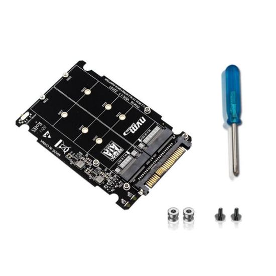 Adaptateur M.2 SSD Vers U.2 2In1 M.2 NVMe et SATA-Bus NGFF SSD Vers Adaptateur PCI-E U.2 SFF ...