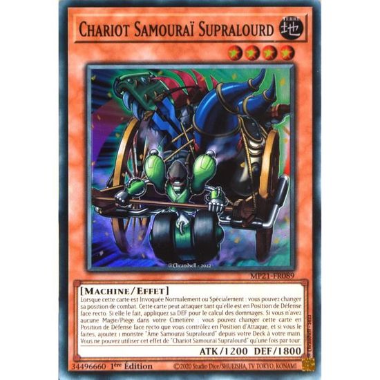 Carte YU-GI-OH MP21-FR089 Chariot Samouraï Supralourd Super Rare NEUF FR - Cdiscount Jeux - Jouets