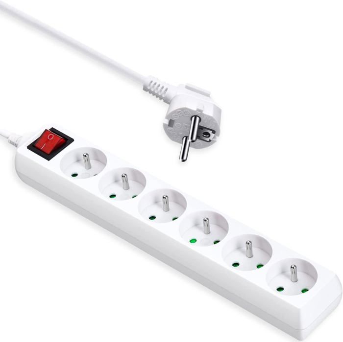 Multiprise avec Interrupteur,multiprises électrique 1 Mètre, Sécurité ...