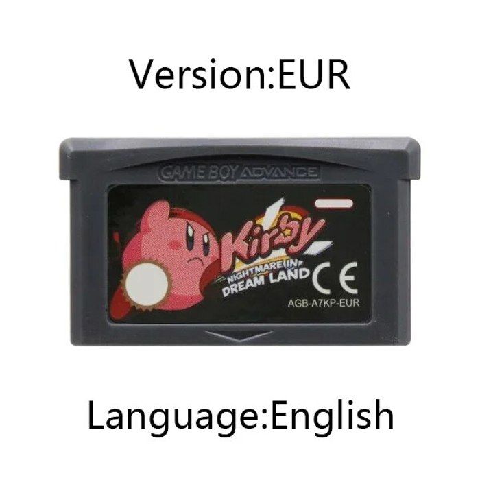 Jeu société - plateau,Cartouche de jeu vidéo GBA Kirby,32 bits,carte de ...