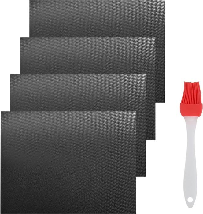 Tapis de Cuisson Barbecue Feuilles de BBQ 40 x30 cm, Anti-adhérent et ...
