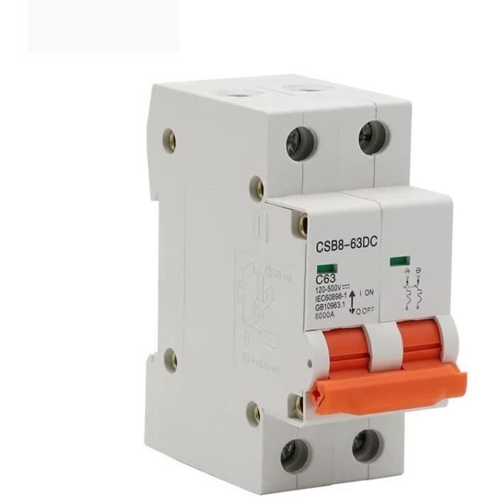 Disjoncteur 2P DC 500V Solaire Mini Disjoncteur MCB Fusible à Courant ...