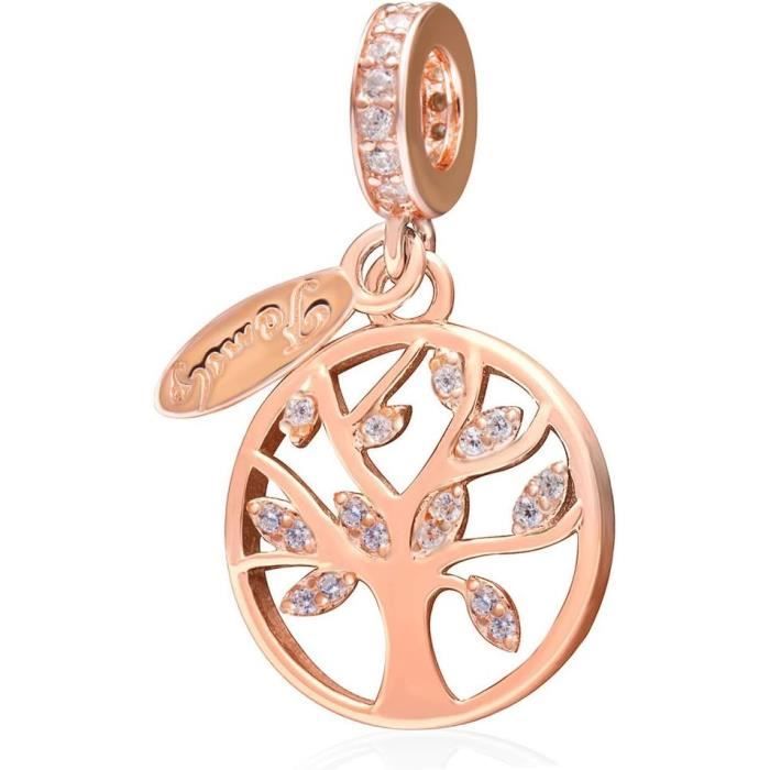 Breloque Arbre Généalogique En Argent Sterling 925 Pour Bracelet Pandora (Or Rose)[u1401] Argent ...