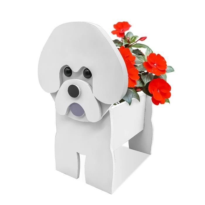 Pot de fleur de jardin en PVC, Jardinière de chien, Schnauzer, Bulldog ...