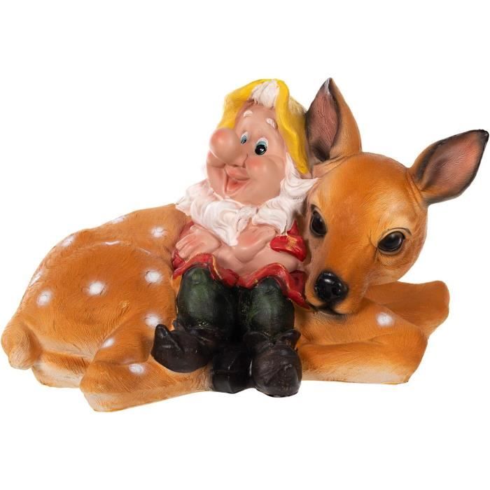 Nain De Jardin Nf15176 Avec Cerf - Grand Format - 37 Cm[m810 ...