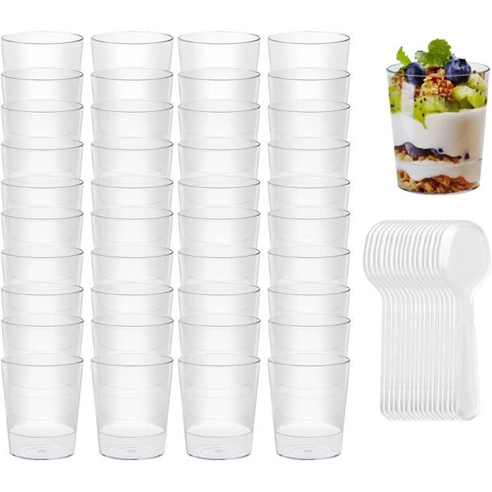 Verrines Plastique, 50PCS Verrines, 95ML Verrine Plastique Aperitif ...