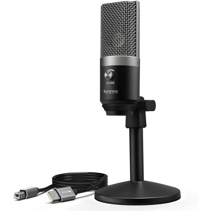 FIFINE USB Microphone, Microphone PC pour ordinateurs Mac et Windows ...