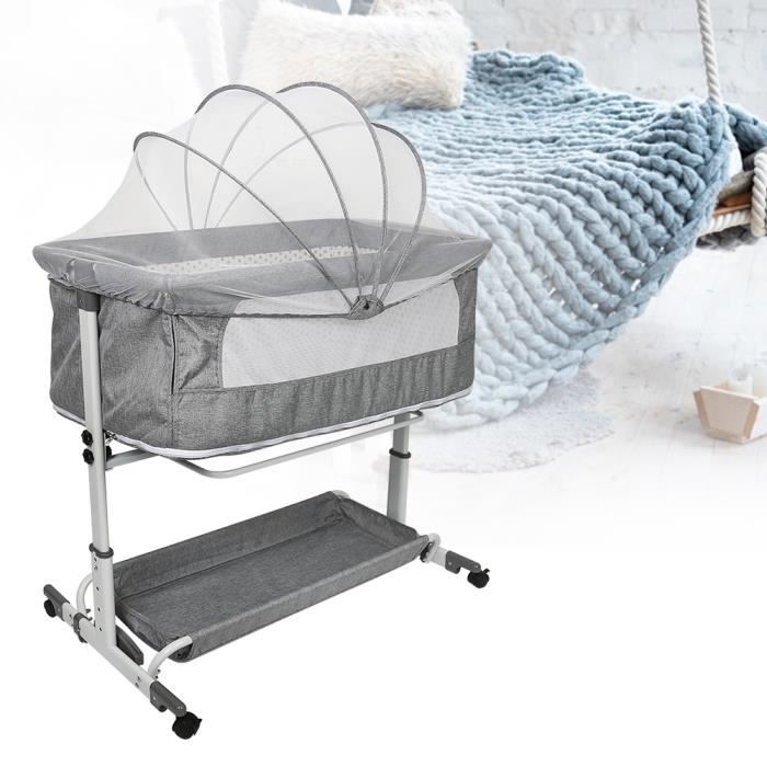 YIS 3en1 Berceau Bébé Lit Cododo avec Matelas + Moustiquaire + Roues ...
