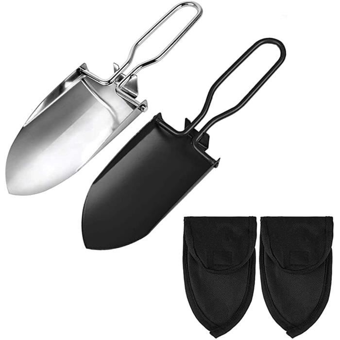 2 pcs Pelle Pliante Mini Pelle Pliante en Acier Inoxydable Pelle ...