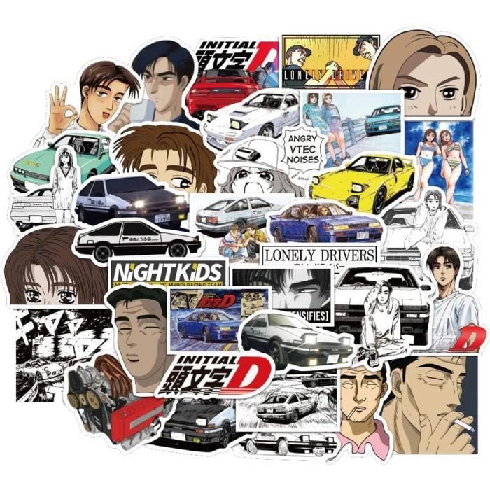 Japanese Anime Initial D Sticker Decal Cool Graffiti DIY Motorcycle ...