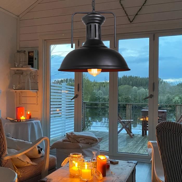 Sayoo Lustre Suspension Rétro Luminaire Moderne Style Plafonnier Métal ...