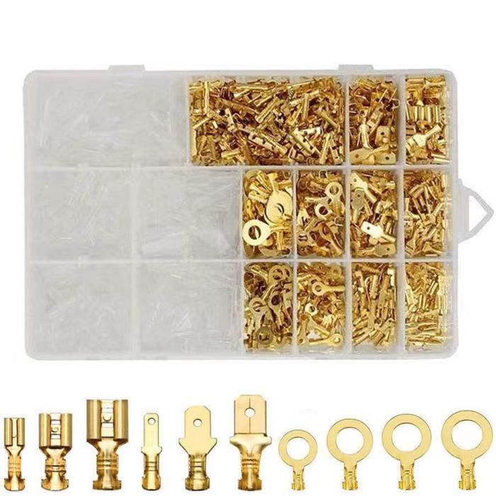 EJ.life borne à sertir EJ.life ensemble de connecteurs de fil en laiton 1000 pièces ensemble de ...