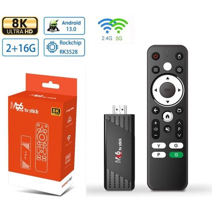 Clé TV - PRUMYA - M96 - Android 13 - 2+16G - 4K - Wi-Fi 5G/Bluetooth 5. ...