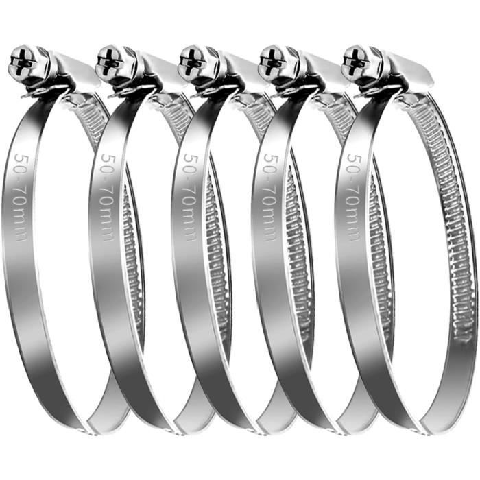 5 Pièces Collier De Serrage Inox 304, Collier Serrage Tuyau Réglable 50 ...