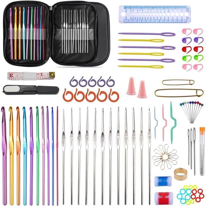 RYAN 100 Pièces Crochet Tricot Kit Crochet Debutant Complet Aiguille ...