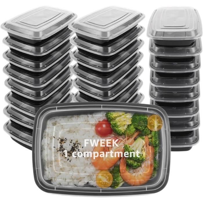 Lot De 25 Boîtes À Repas À 1 Compartiment - Passent Au Micro-Ondes - En ...