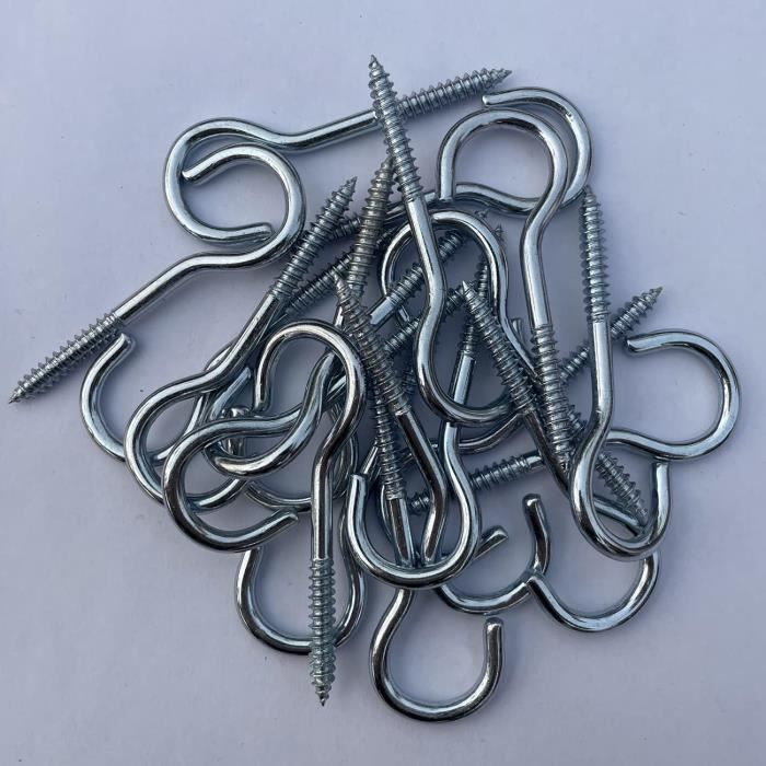 Lot De 20 Piton À Visser,Crochets Piton À Visser En Acier Inoxydable,Crochet À Vis Cup Avec ...