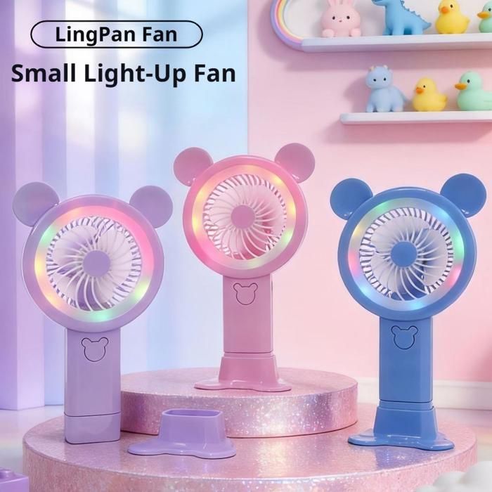 Mini Ventilateur avec Lumière Dégradée - USB Rechargeable - Portable ...
