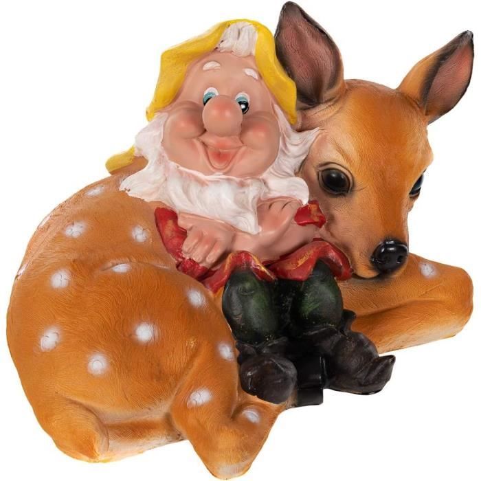 Nain De Jardin Nf15176 Avec Cerf - Grand Format - 37 Cm[m810 ...