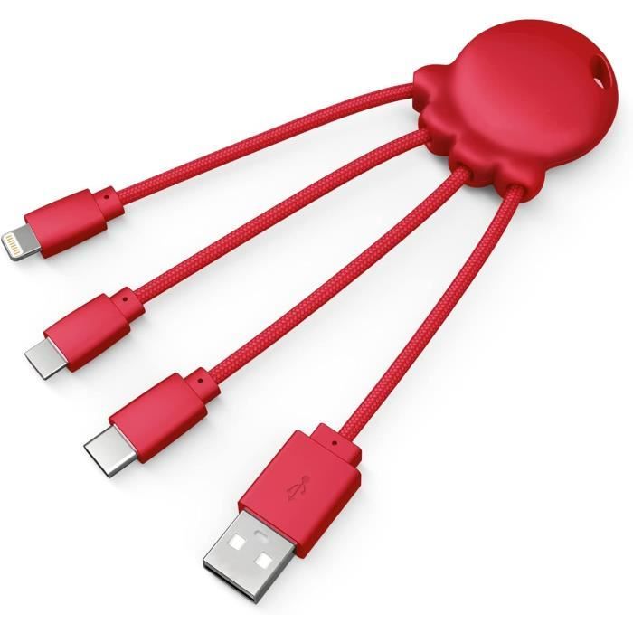 Octopus - Câble Multi Usb 4 En 1 En Forme De Pieuvre - Chargeur ...