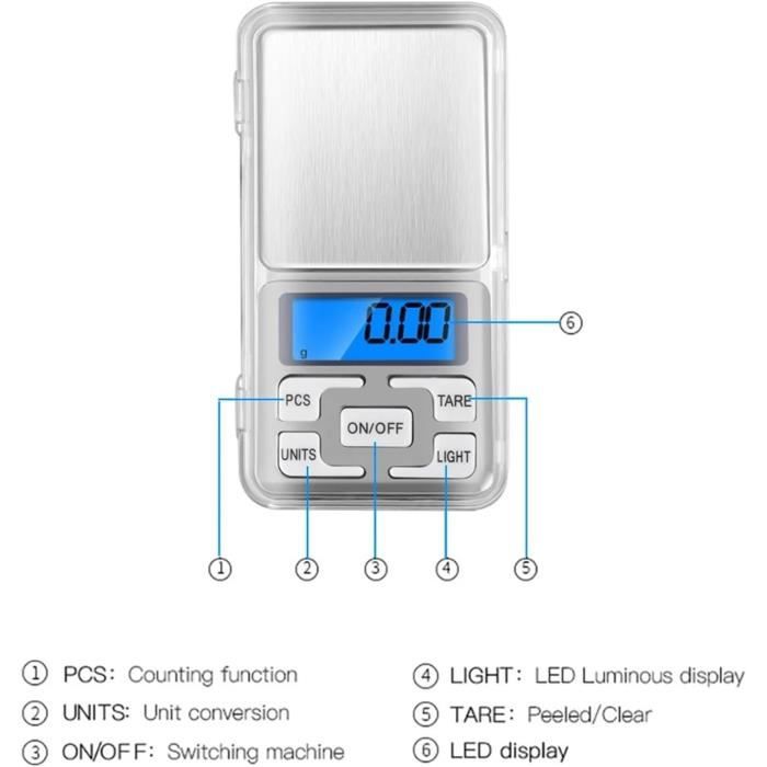 Balance De Cuisine Balance De Poche De Précision 200G-300G-500G X 0.01G Mini Balance ...