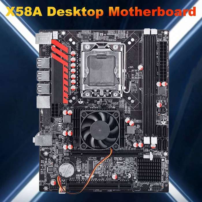 X58 Ordinateur de Bureau Carte MèRe LGA1366 2XDDR3 Emplacement MéMoire PCI-E 16X USB SATA Pour ...