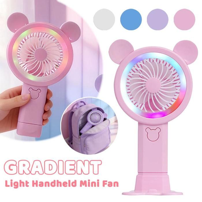 Mini Ventilateur avec Lumière Dégradée - USB Rechargeable - Portable ...