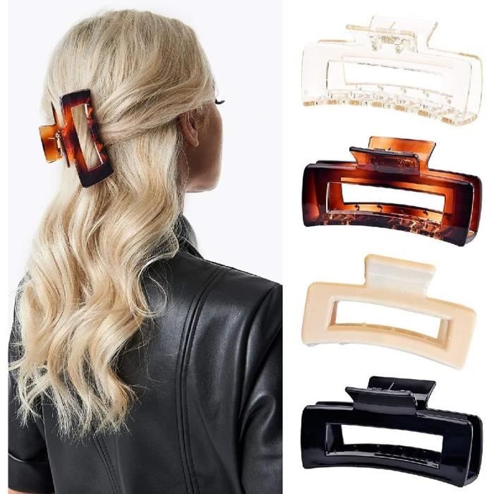 Mini Pince Cheveux, 8 Pcs Pinces A Cheveux Carrées En Plastique ...