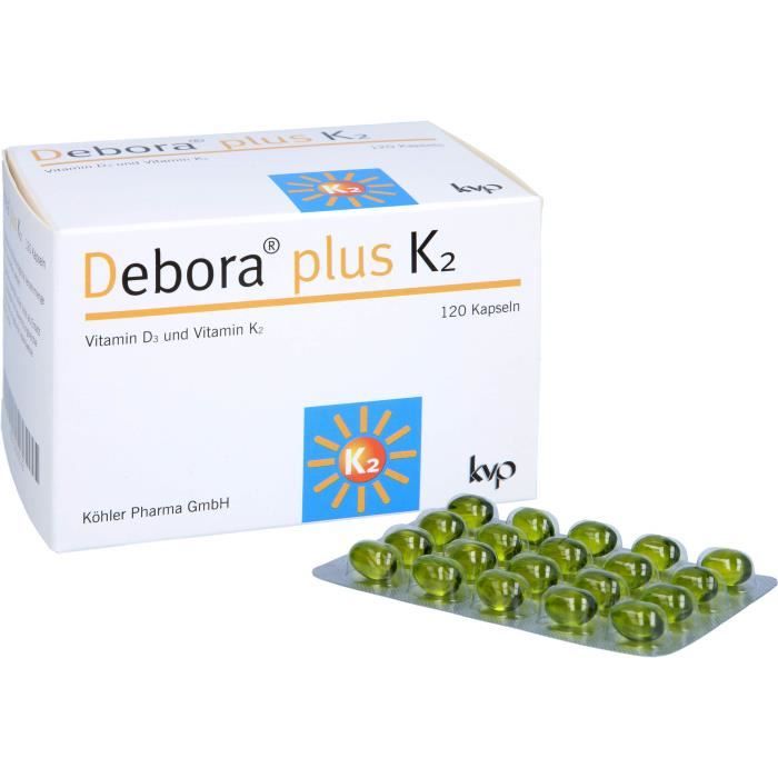 Debora plus K2 Vitamin D3 und Vitamin K2 Kapseln, 120 pc Capsules ...