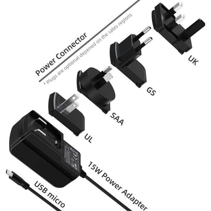 Adaptateur D'Alimentation 5V 3A Dc Vers Ac Avec Port Micro Usb Et ...