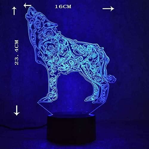 Lampe Led Loup Animal AbstraitVeilleuse 3D Pour Enfant BébéLampe De ...