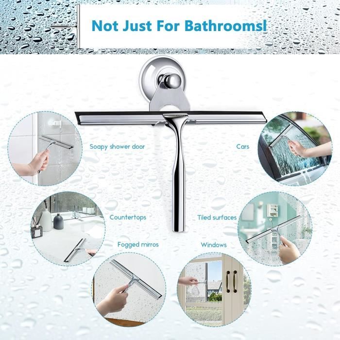 Raclette De Douche Avec Porte-Ventouse,Crochetraclette De Ménage ...