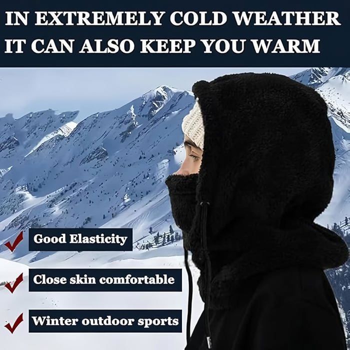 Cagoule de Ski chaude et coupe-vent, masque de moto, polaire réglable ...