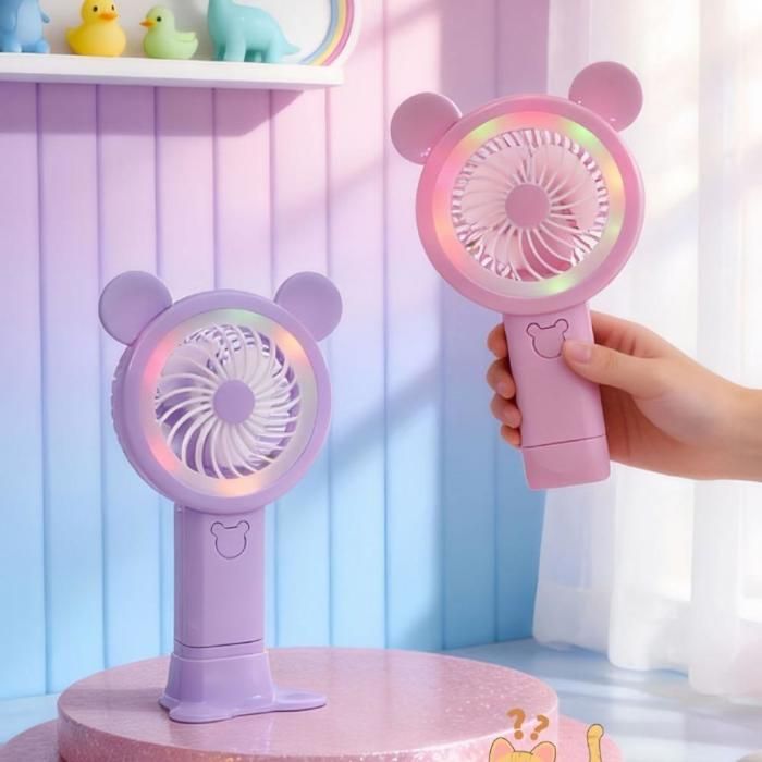 Mini Ventilateur avec Lumière Dégradée - USB Rechargeable - Portable ...