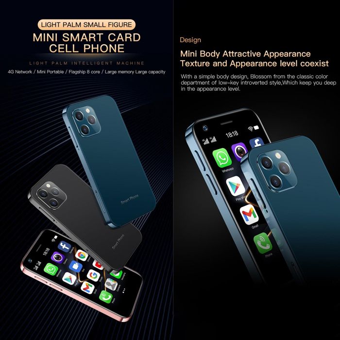 Mini Smartphone Petite Taille 4GB+64GB Écran 3.0 Pouces Android 10 ...