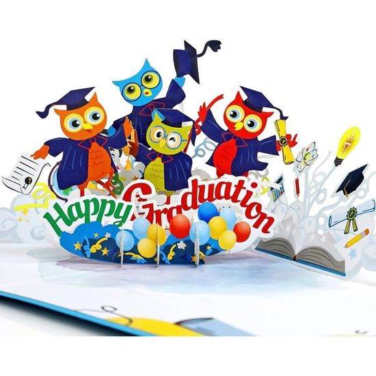 Happy Graduation Carte de remise de diplôme pop up 3D pour lycée ...