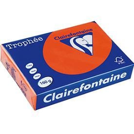 Papier couleur Trophée A4 160g - CLAIREFONTAINE - Orange vif - Achat ...