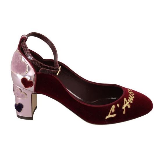 DOLCE & GABBANA Escarpin Femme Rouge Textile YB940 - Achat / Vente ...