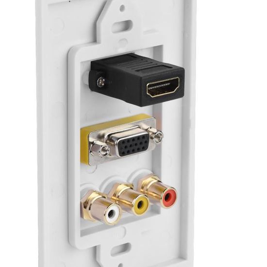 Prise Murale Multifonctionnelle - SURENHAP - HDMI VGA RCA - 3 Panneaux ...
