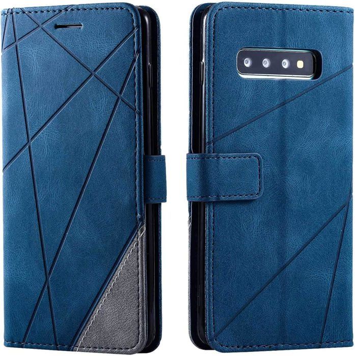 Coque Galaxy S10 Plus, Etui en Cuir PU Portefeuille Housse avec ...