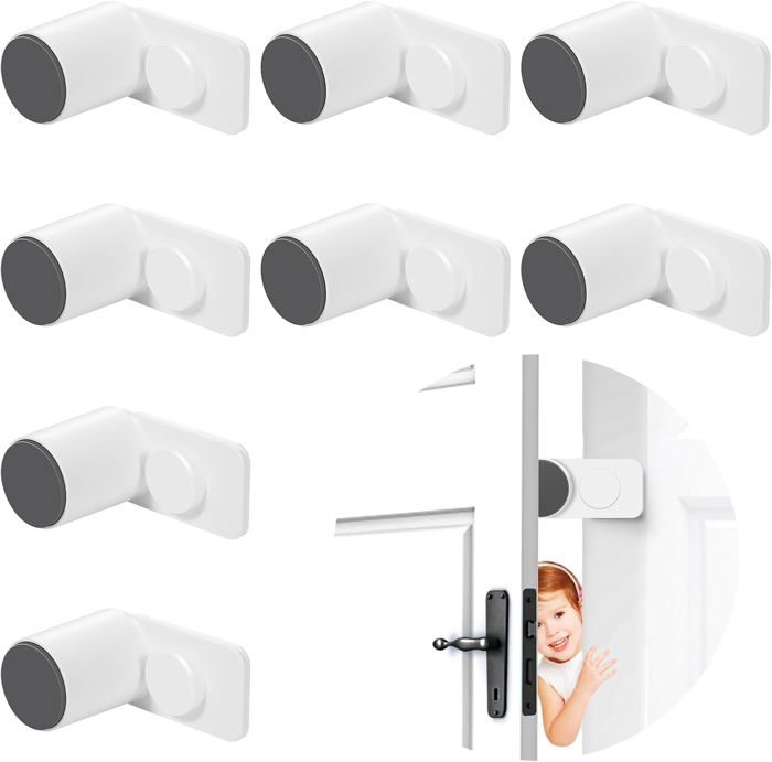 Lot de 8 butées de porte autocollantes pour enfants, protège-doigts ...