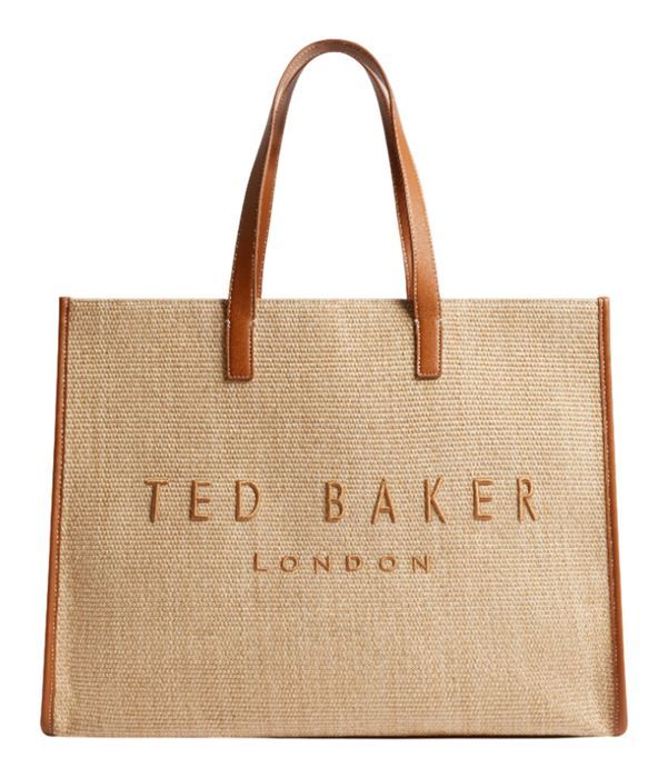 Ted Baker Sac shopper brun clair pour femme - Pallmer Faux Raffia Large ...